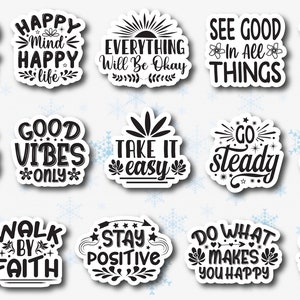 Inspirational Stickers Svg Bundle, Digital Stickers Bundle, Cricut Svg ...