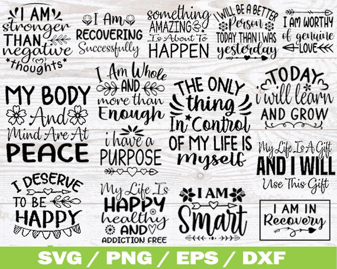 Sobriety Svg Bundle, Recovery SVG, Mental Health SVG, Inspirational SVG ...