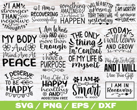 Sobriety Svg Bundle Recovery SVG Mental Health SVG | Etsy UK