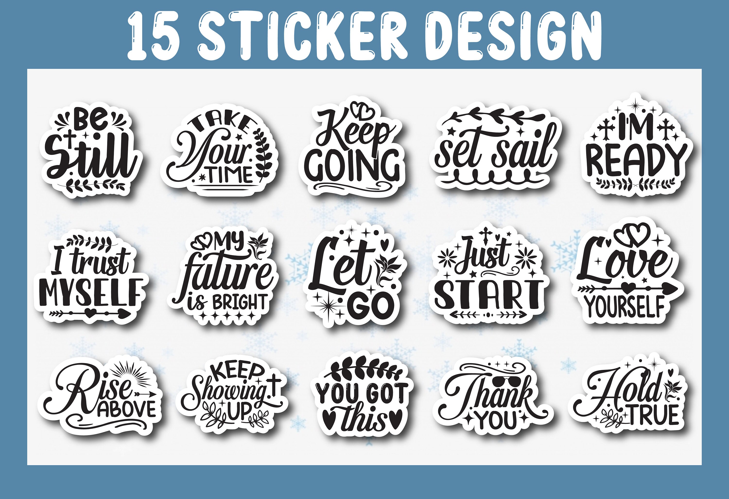 Inspirational Stickers Svg Bundle, Cricut Svg, Digital Stickers Bundle ...