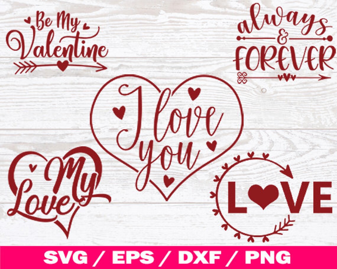 Valentines Day SVG Bundle SVG Files for Cricut Valentines | Etsy