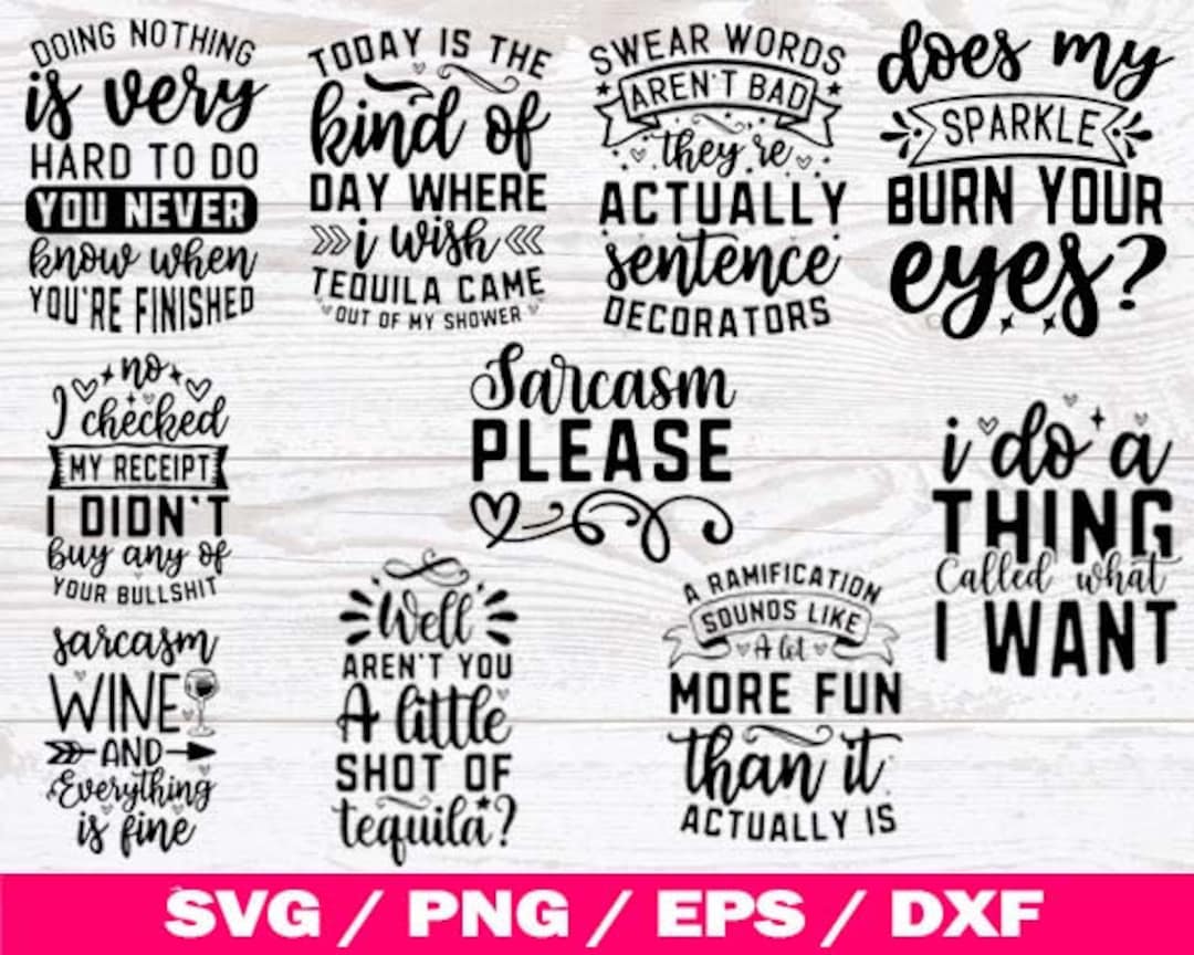 Adult Humor SVG Bundle, Sarcastic Svg, Merch, SVG Files for Cricut ...