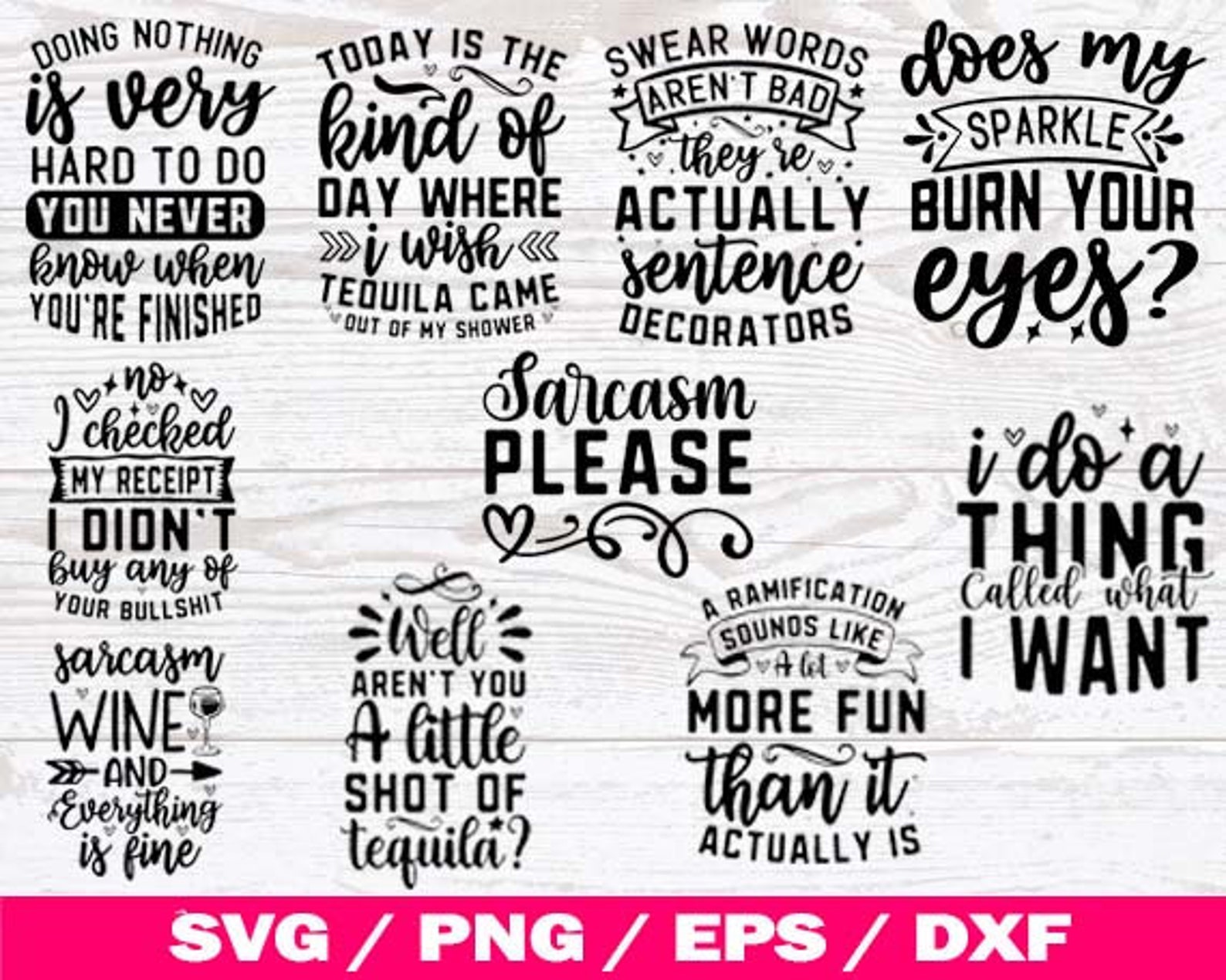 Adult Humor SVG Bundle, Sarcastic Svg, Merch, SVG Files for Cricut ...