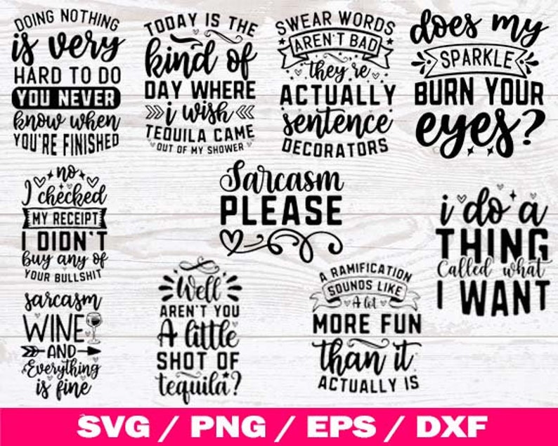Adult Humor Svg Bundle Sarcastic Svg Merch Svg Files For Etsy