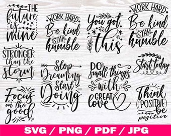Inspirational Quotes SVG Bundle SVG Files for Cricut Merch | Etsy