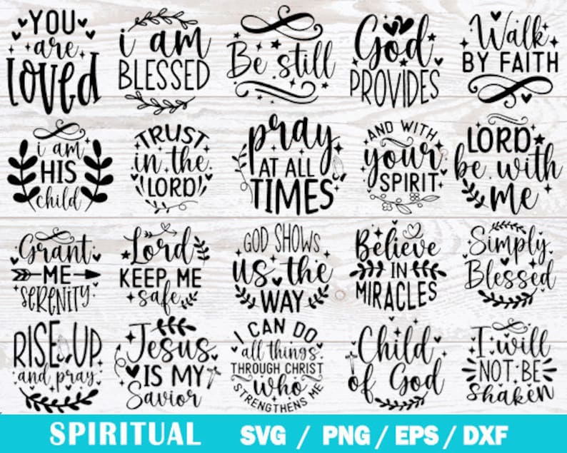 Digital Stickers Religious Svg Inspirational Quotes SVG - Etsy