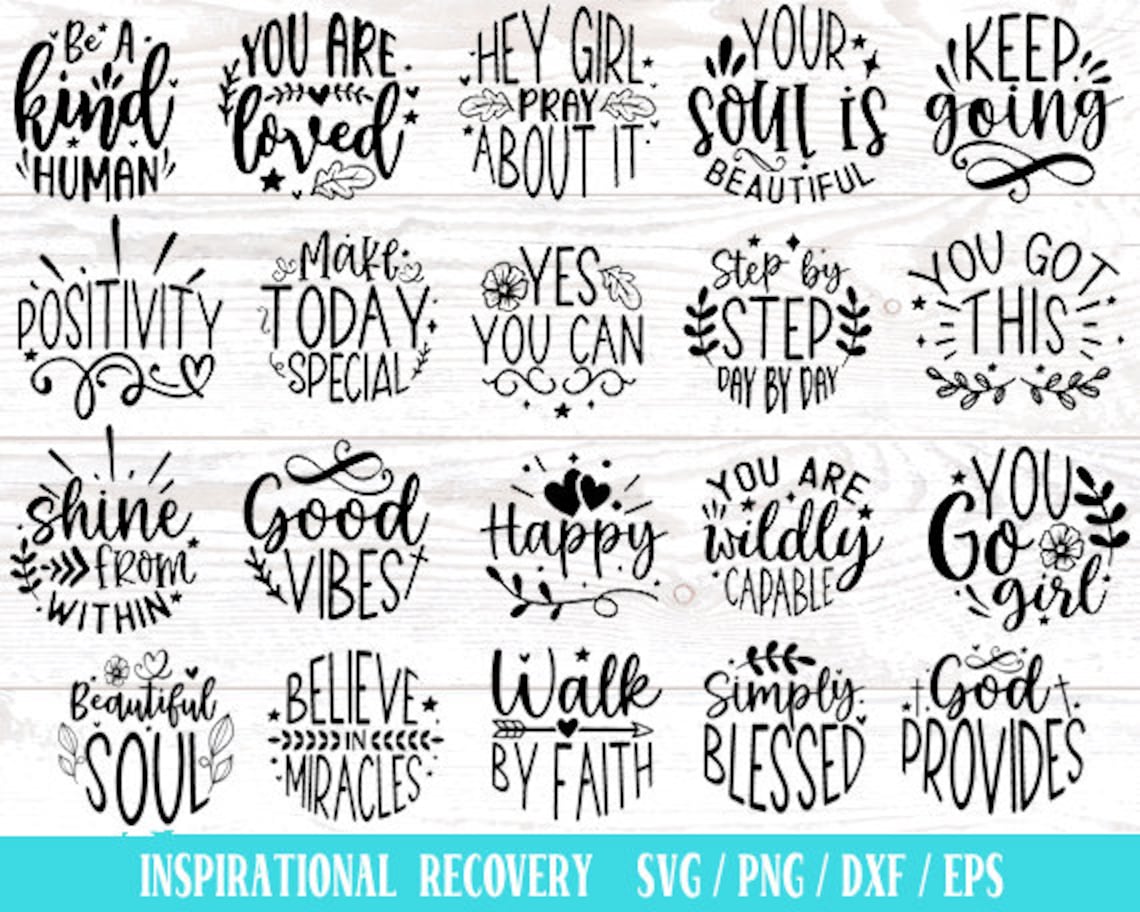 Recovery Svg Inspirational SVG Bundle Religious Svg - Etsy