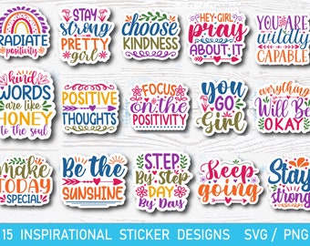 Inspirational Svg, Commercial Use, Recovery, Digital Stickers Bundle ...