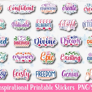 Inspirational Stickers Svg Bundle, Cricut Svg, Trendy Svg, Printable ...