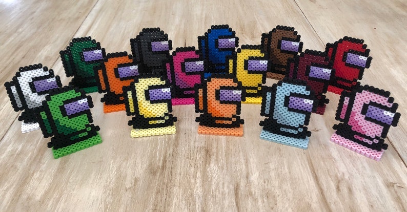 Among Us Crewmate Standees Keychains Magnets Pixel Art - Etsy