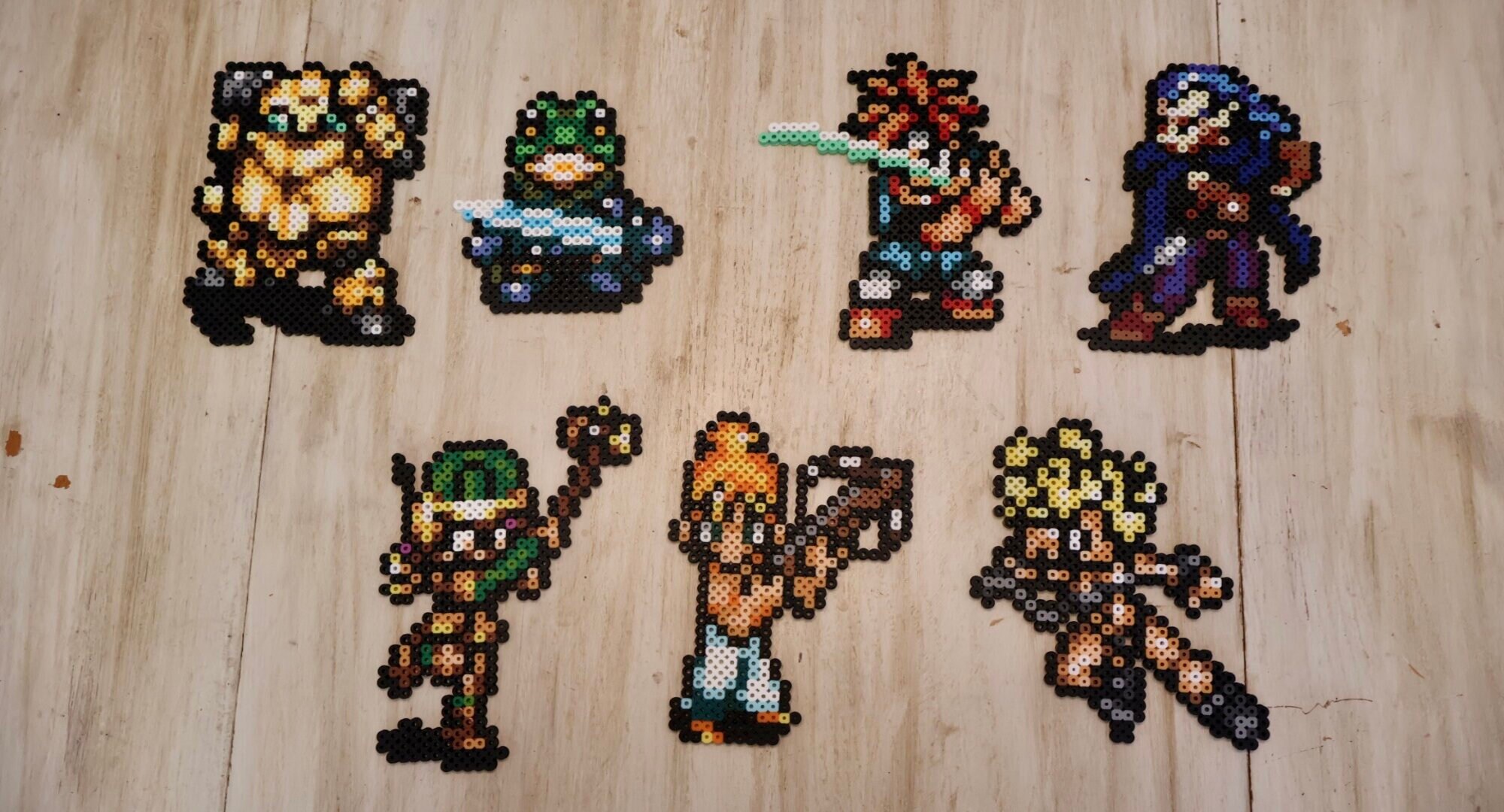 Chrono Trigger Battle Perler Sprites | Stands | JRPG Magnets | Chrono ...