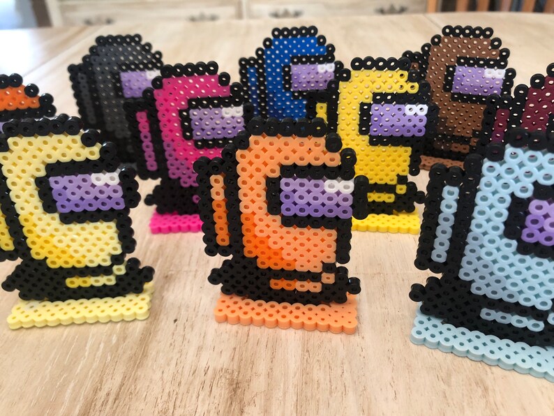 Among Us Crewmate Standees Keychains Magnets Pixel Art - Etsy