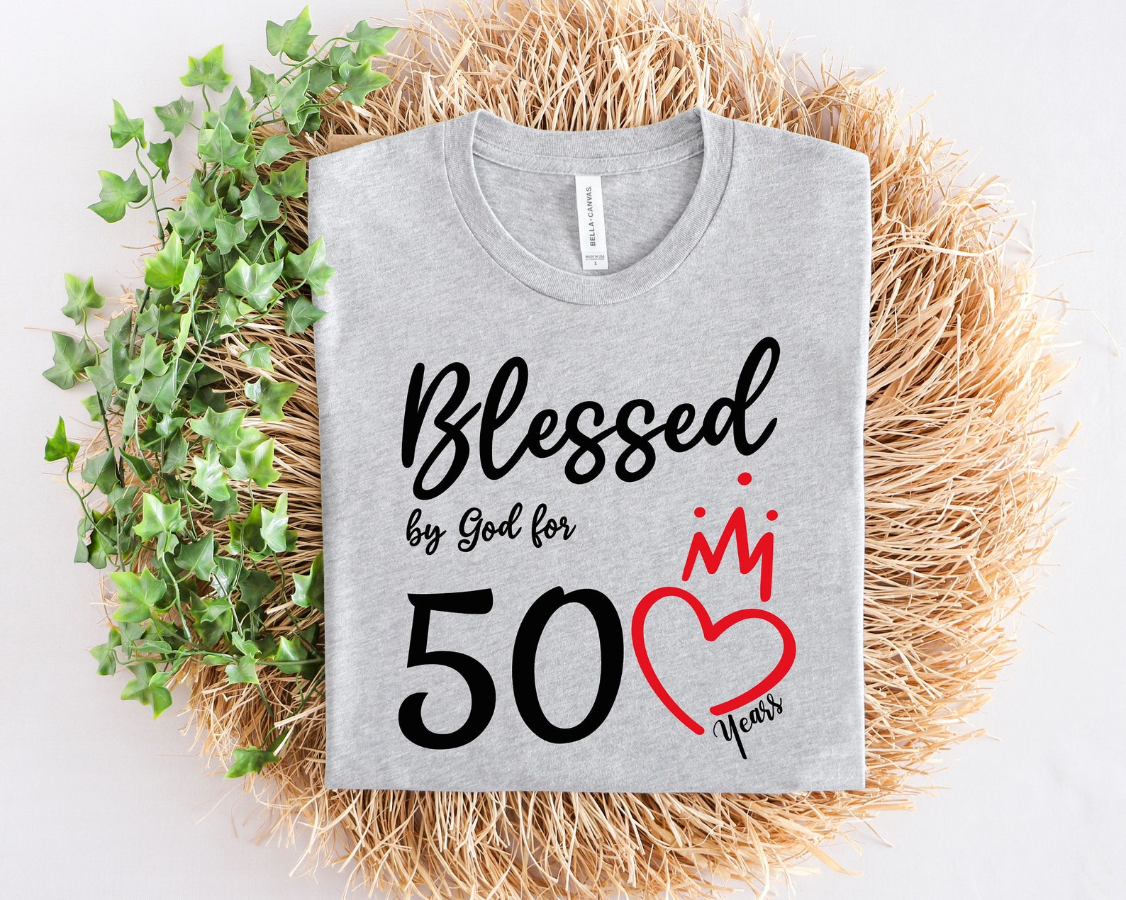 Blessed by God 50 Years Tshirt, 50th Birthday Gift for Women, 50th ...