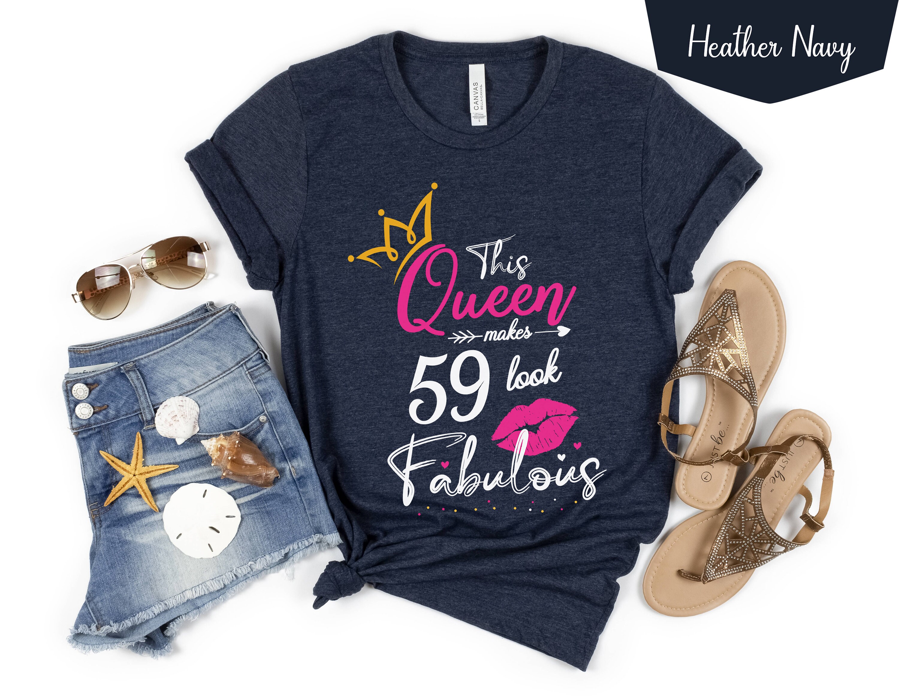 59th Birthday Shirt, 59th Birthday Fabulous Queen, 59th Birthday Ideas ...