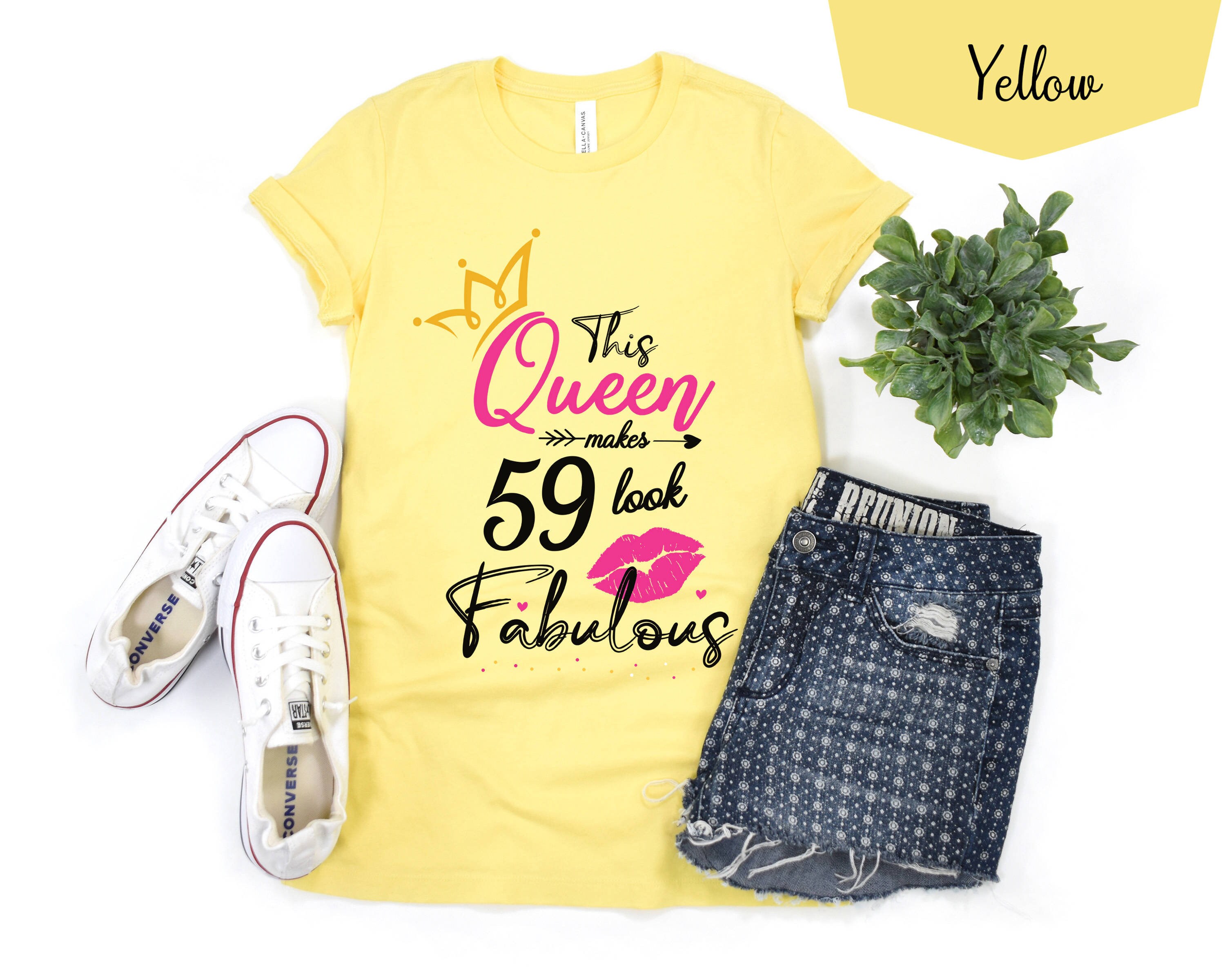 59th Birthday Shirt, 59th Birthday Fabulous Queen, 59th Birthday Ideas ...