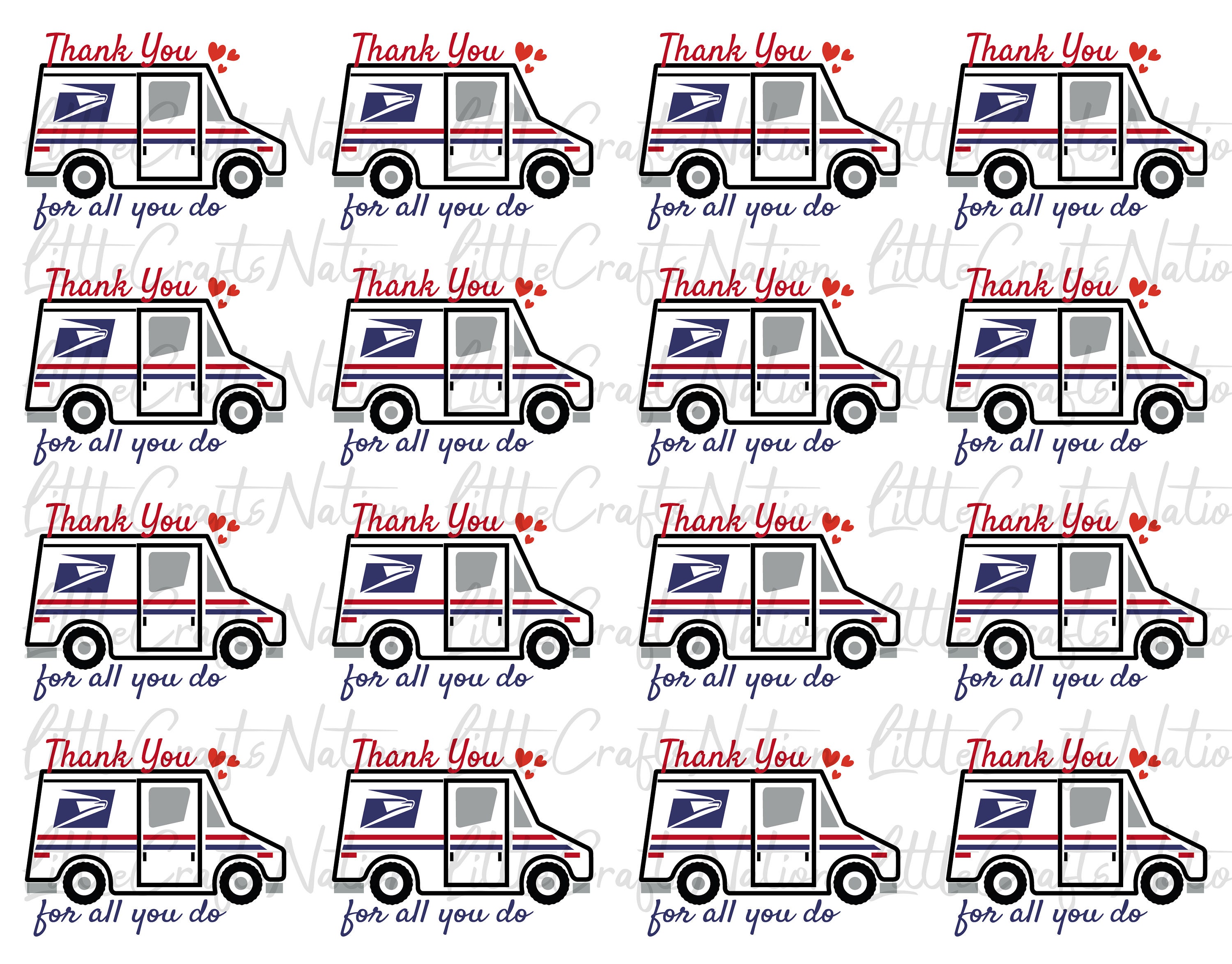 Thank You for All You Do Mail Box Decal Sticker, USPS Mail Box Decals ...