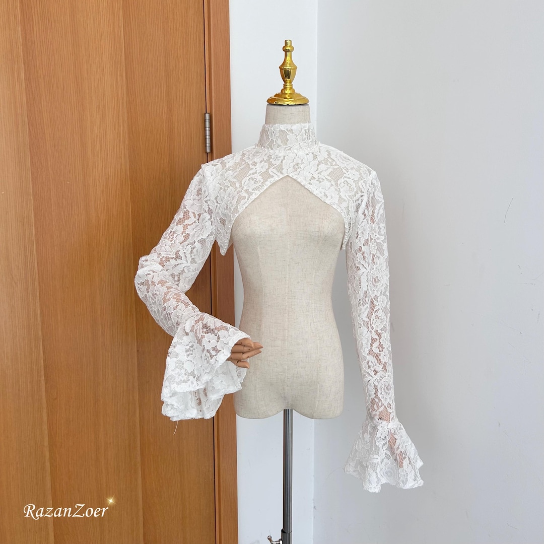 Long Sleeve, Chantilly Lace Sleeves, Ivory Off-white Bridal Arm Sleeves ...
