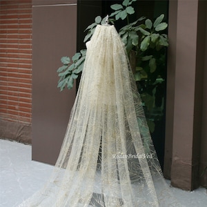 Golden Firework Bridal Veil/ Gold Starry Bridal Veil/golden Glitter ...