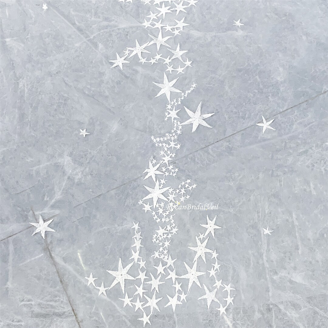 Stars Veil/celestial Veil/star Wedding Veil/ivory Wedding Veil/white ...