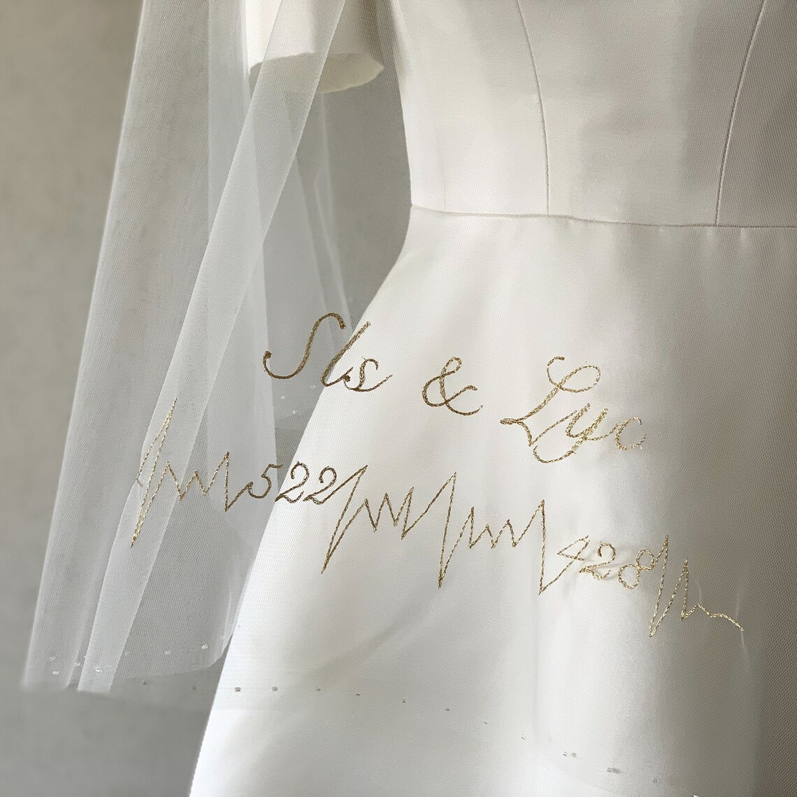 Add Custom Embroidery on Veil/ Veil With Custom Words and Pattern ...