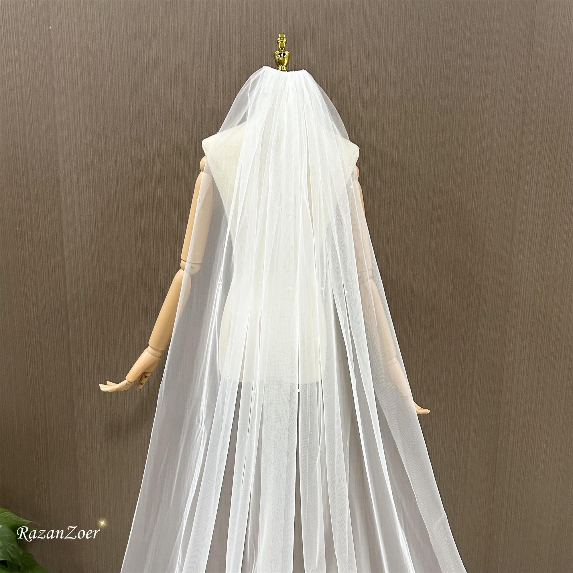 Add Custom Embroidery on Veil, Veil With Bride and Groom Letters ...