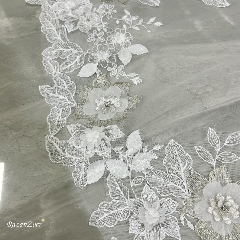 Two-tier Lace Veil With Blusher, Veil With Face Cover, Cathedral Veil ...