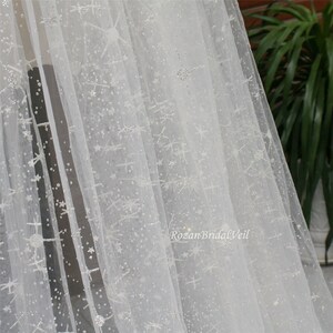 Sparkle Star Wedding Veil/cathedral Celestial Veil/silver Sparkle Veil ...