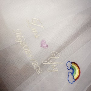 Add Custom Embroidery on Veil/ Veil With Custom Words and Pattern ...
