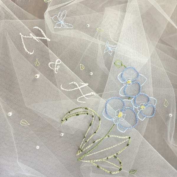 Embroidered Veil - Etsy