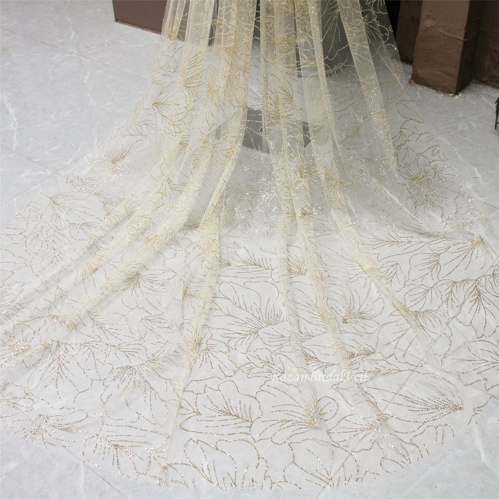 Golden Firework Bridal Veil/ Gold Starry Bridal Veil/golden Glitter ...