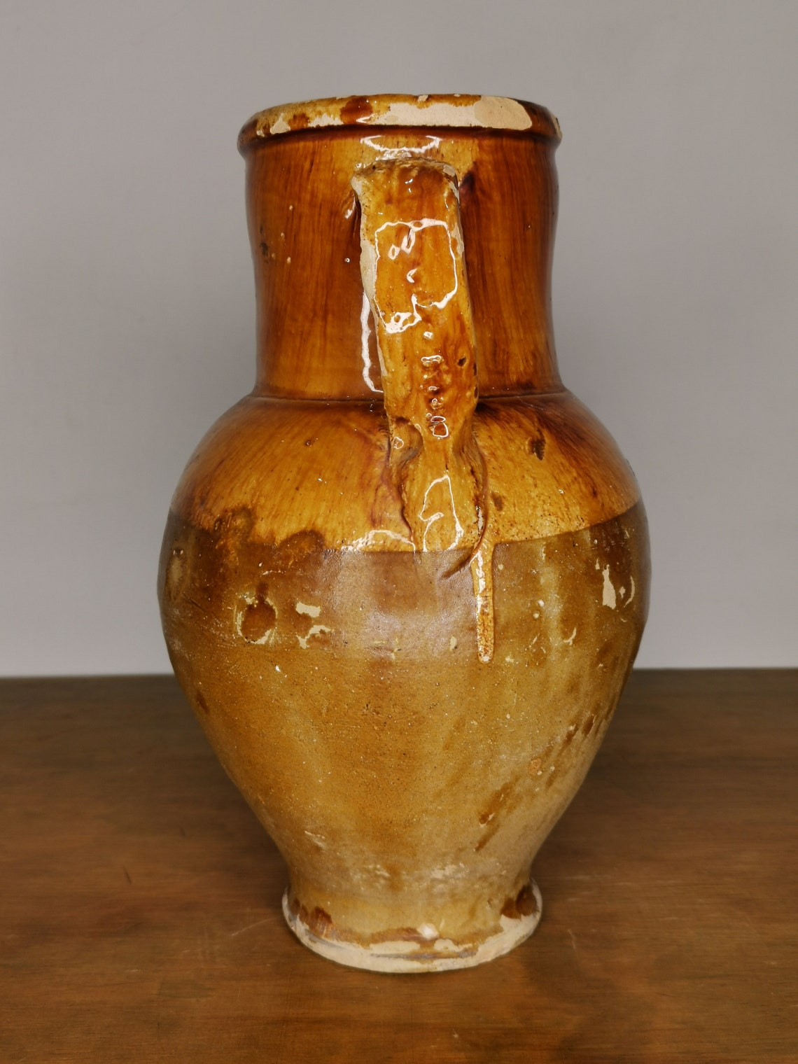 Big, Antique Rustic Amphora, Confit Pot in Glazed Terracotta, Dating Back to the Beginning of ...