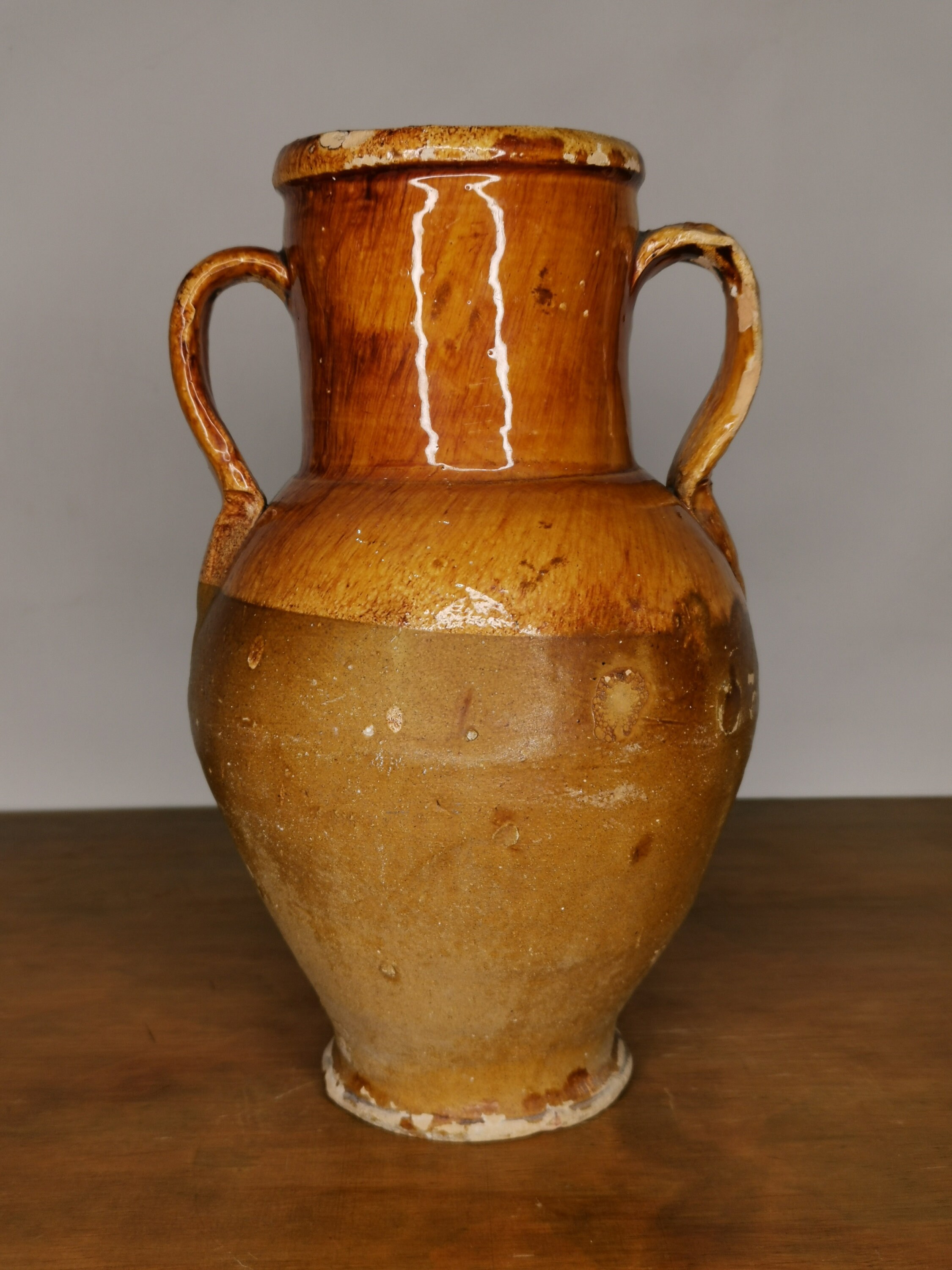 Big, Antique Rustic Amphora, Confit Pot in Glazed Terracotta, Dating Back to the Beginning of ...