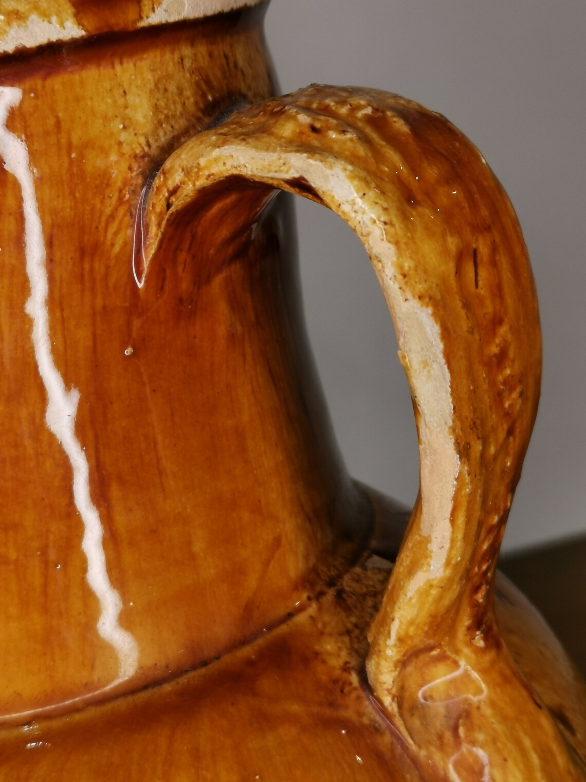 Big, Antique Rustic Amphora, Confit Pot in Glazed Terracotta, Dating Back to the Beginning of ...