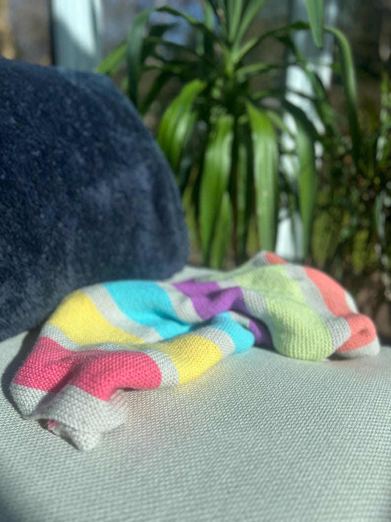 Rainbow Baby Blanket Knitting Pattern - Etsy