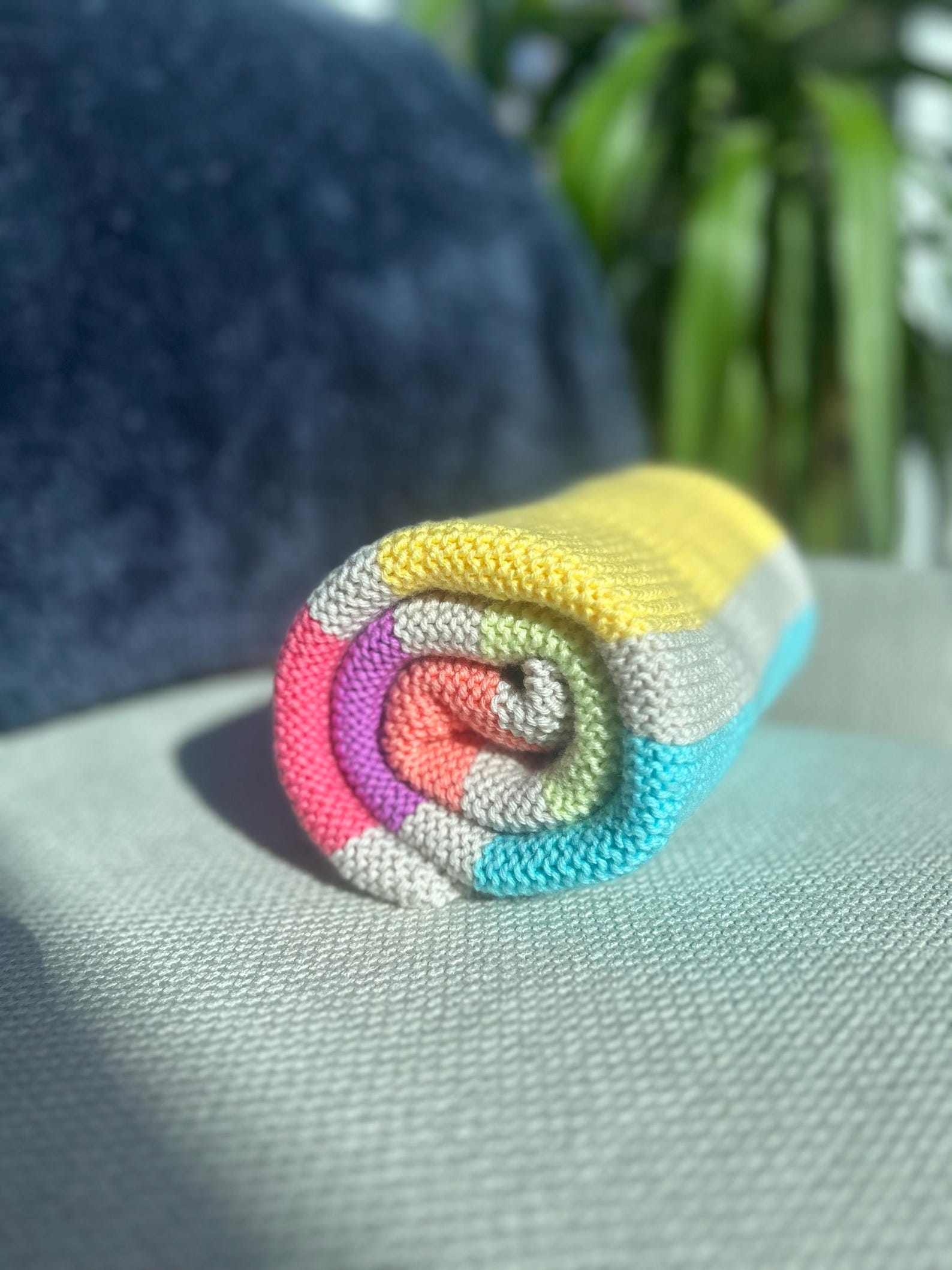 Rainbow Baby Blanket Knitting Pattern - Etsy