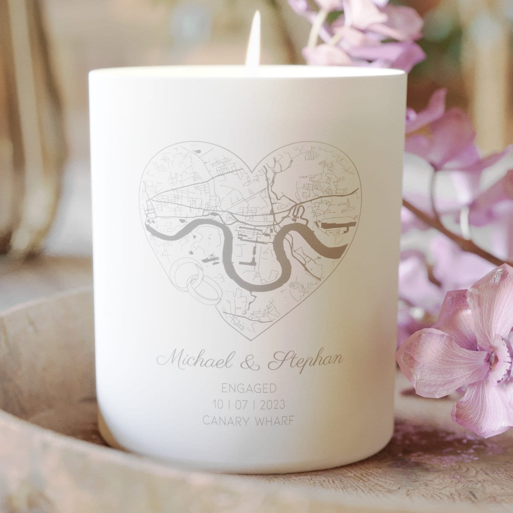 Personalized Engagement Map Candle – Coconut Wax, Couples Gift - Etsy