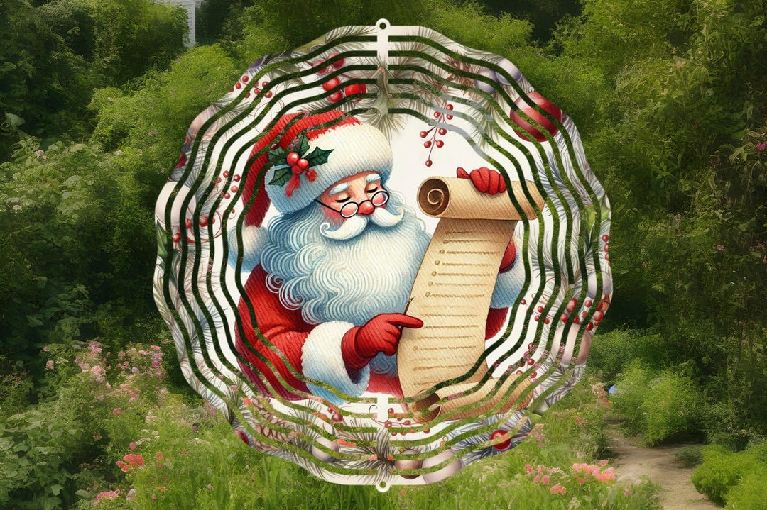 Santa Wind Spinner,santa Spinner,garden Spinner,christmas Spinner,santa ...