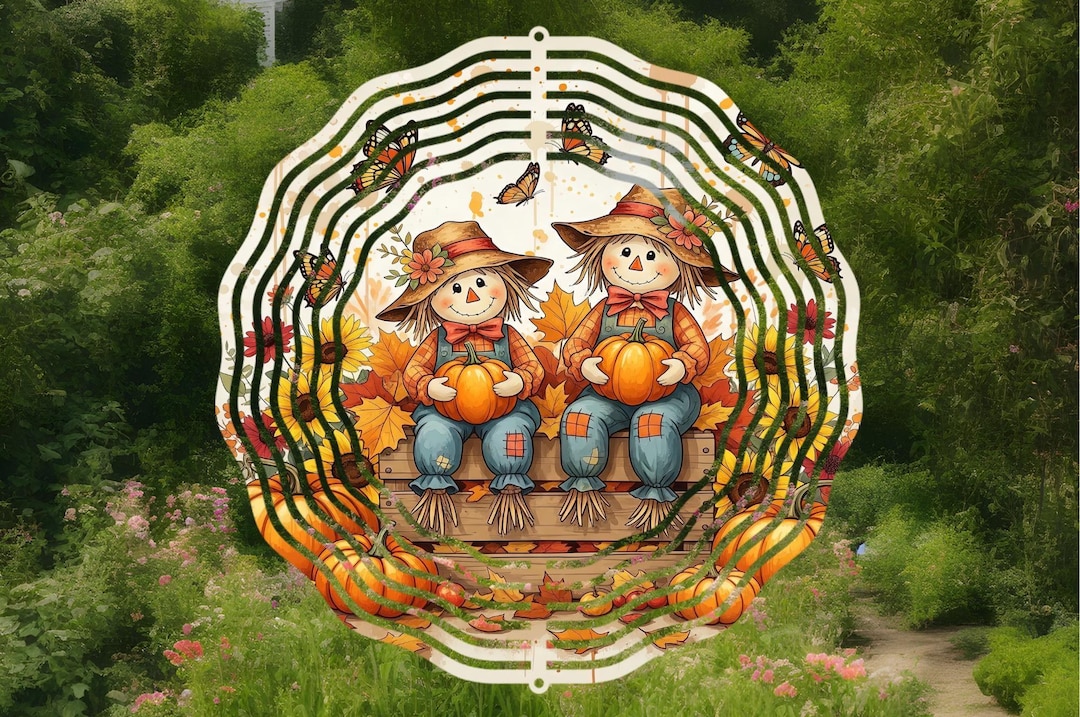Fall Scarecrow Wind Spinner: Garden Decor, Outdoor Art - Etsy