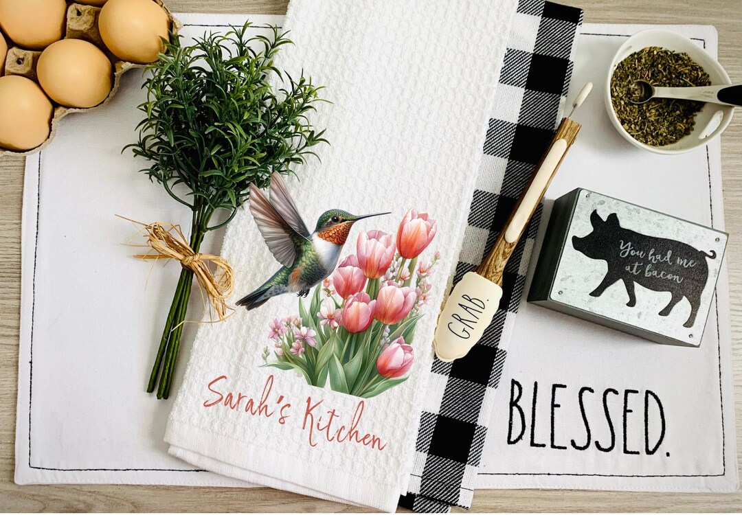 Hummingbird Kitchen Towel,personalized Towel,hummingbird Gift ...