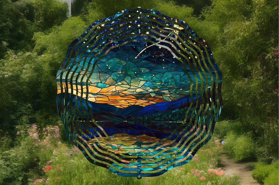 Starry Night,wind Spinner,starry Night Decor,starry Night Gift,mountain ...