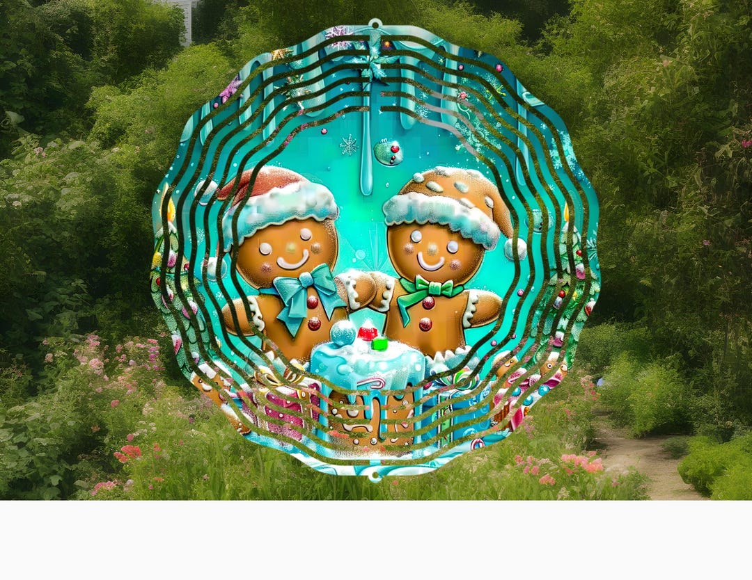 Gingerbread Man Wind Spinner,christmas Spinner,garden Spinner,whimsical ...