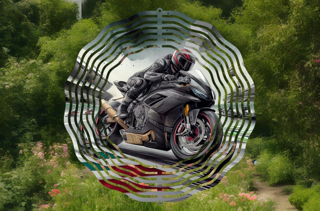 Racing Motorcycle Wind Spinner, Garden Decor - Etsy