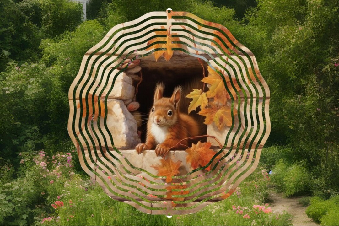 Squirrel Wind Spinner: Fall Home Decor, Animal Lover,friend Birthday ...