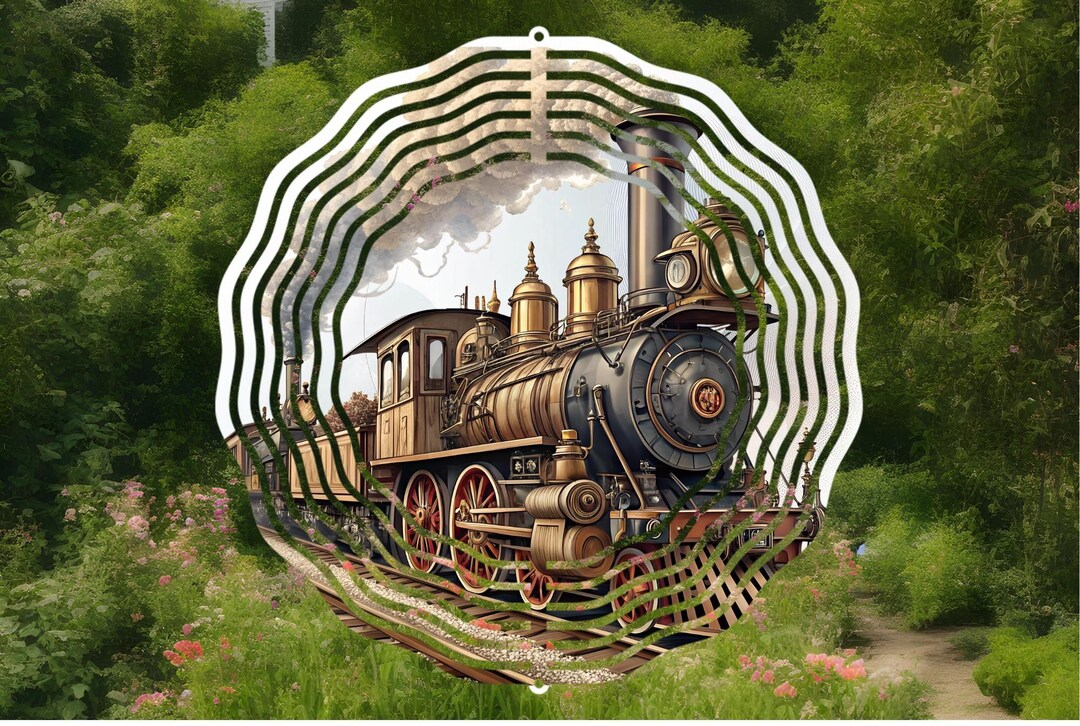Steampunk Train Wind Spinner, Garden Decor - Etsy