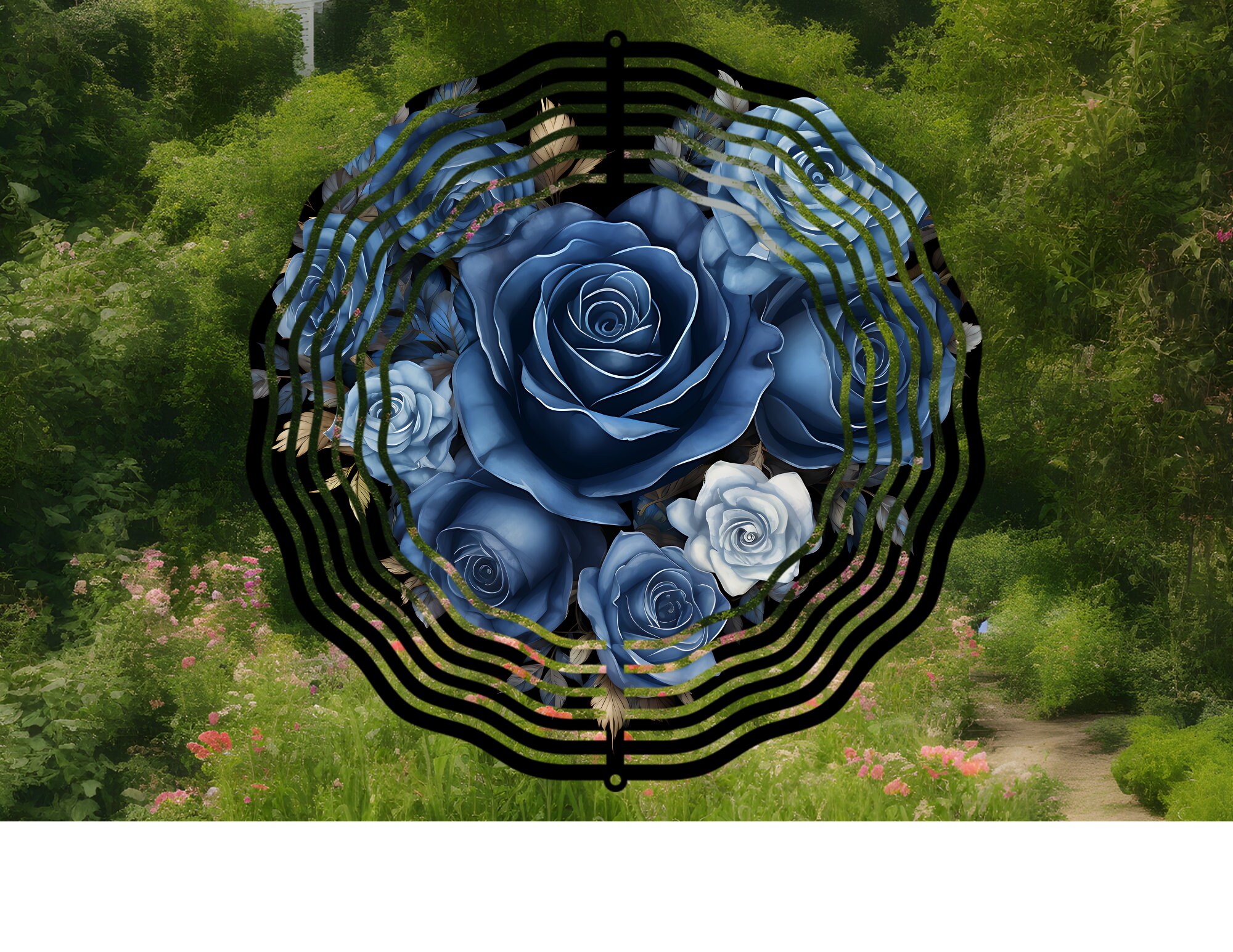 Rose Wind Spinner,blue Rose Spinner,garden Spinner,garden Decoration ...