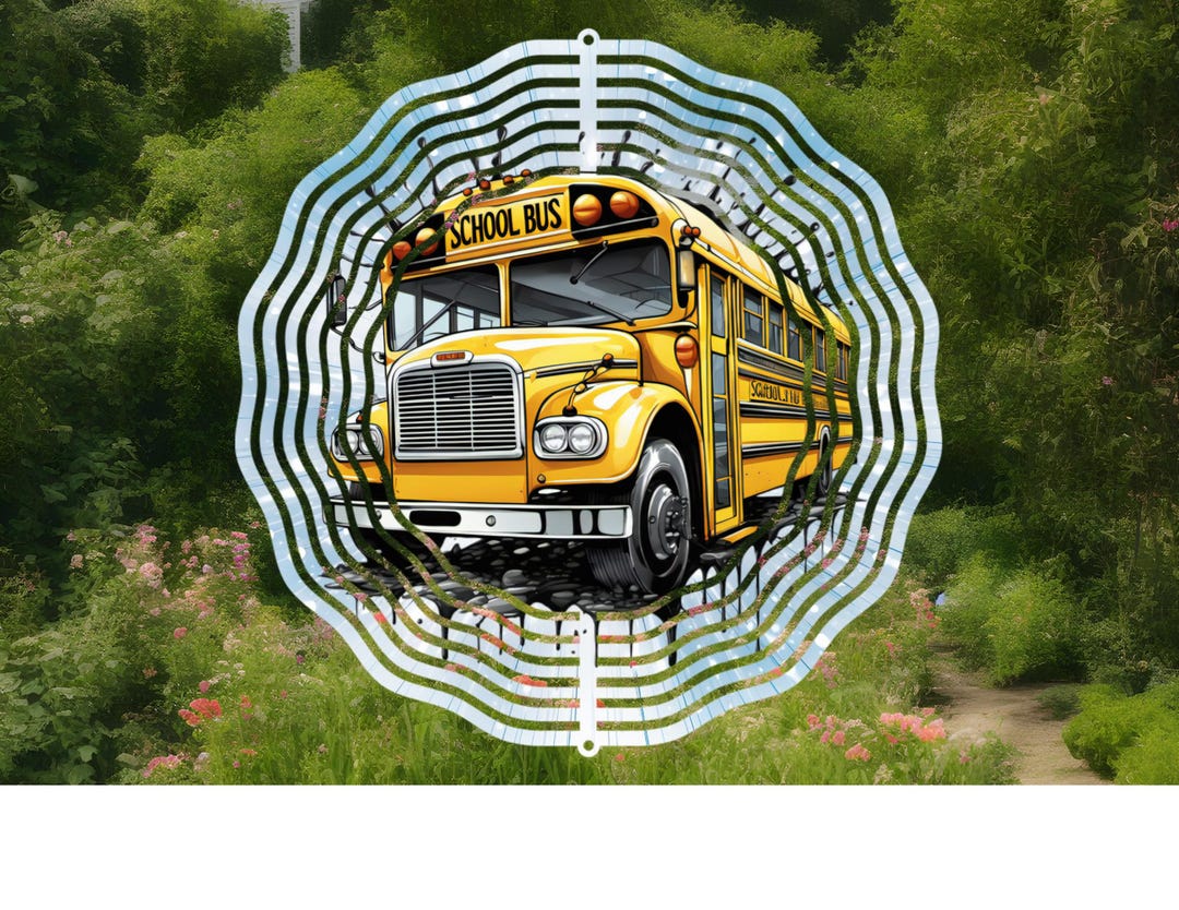 Bus Wind Spinner,school Bus Spinner,garden Spinner,school Bus Decor ...