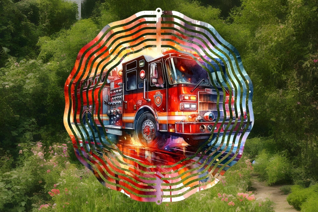 Fire Truck Wind Spinner,fire Truck Decor,garden Spinner,truck Gift ...