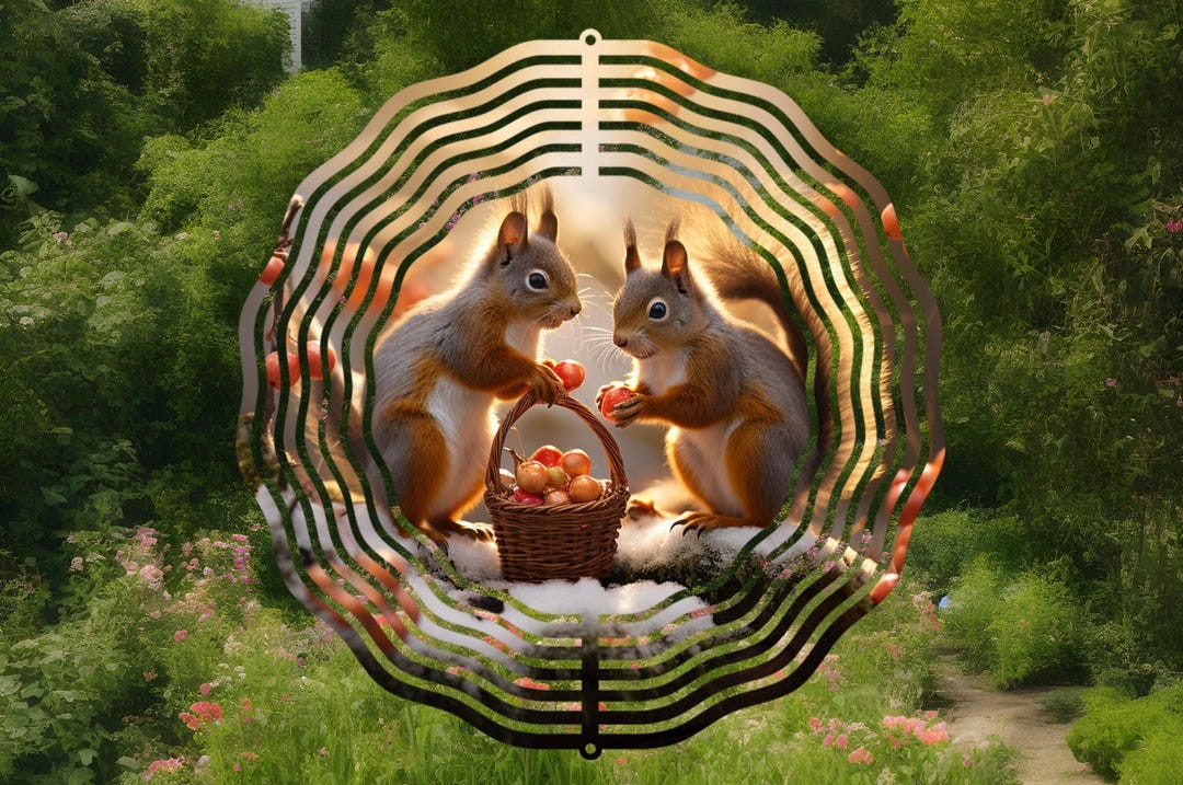 Squirrel Wind Spinner,winter Squirrel,garden Spinner,winter Spinner ...