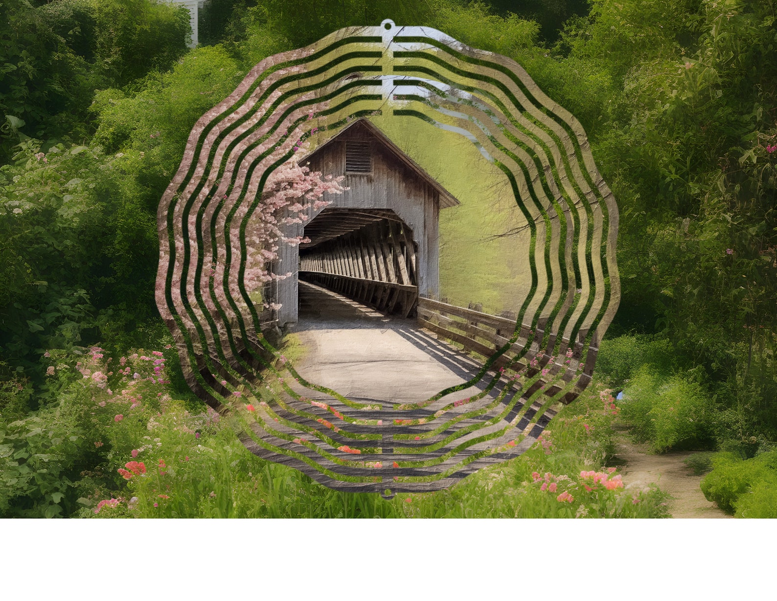 Covered Bridge Wind Spinner,covered Bridge Spinner,garden Spinner ...