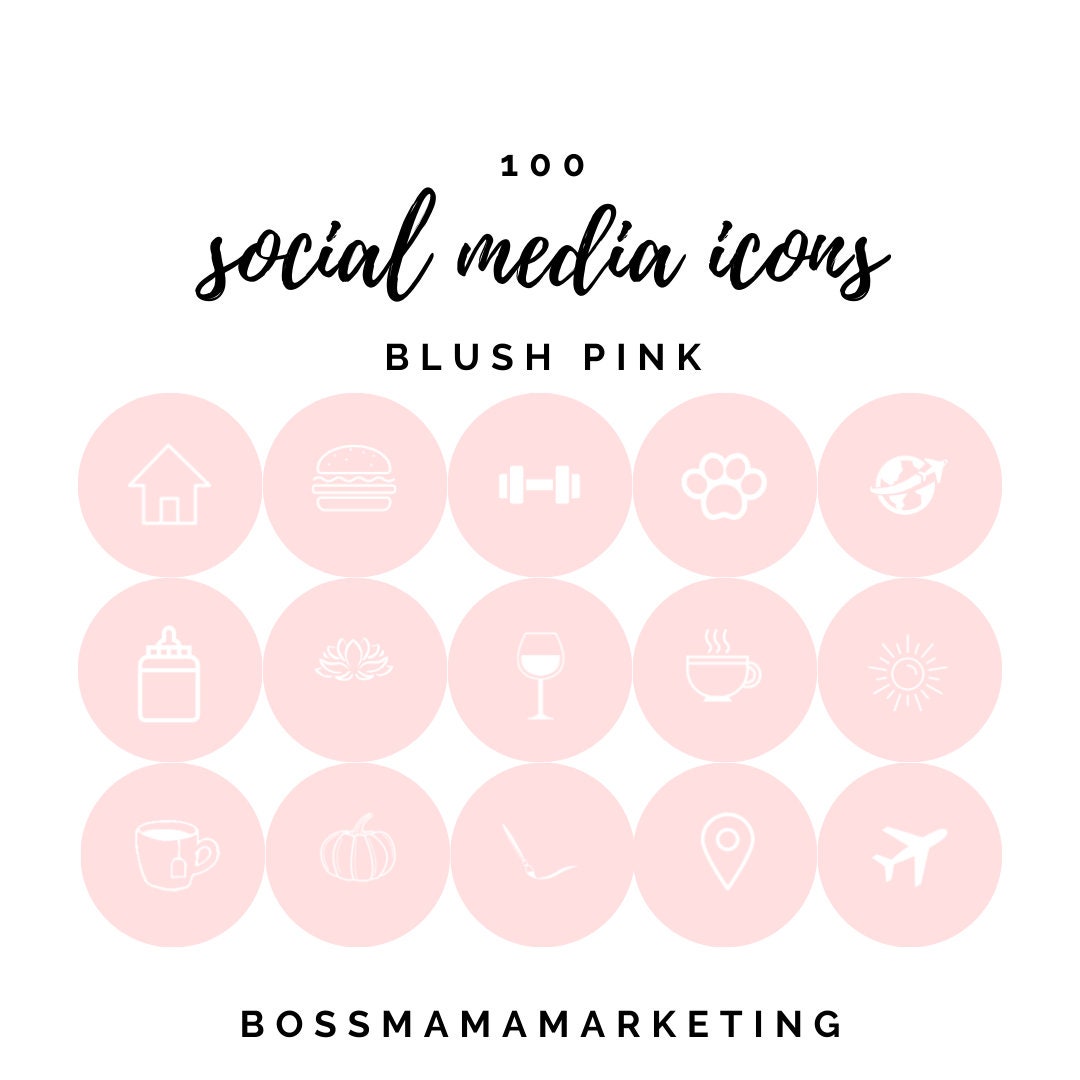 Pink Social Media Icons Instagram